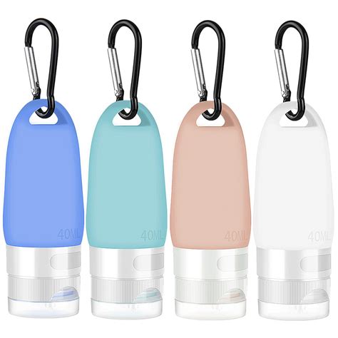 Onever Silicone Travel Bottle With Carabiner Hook Refillable Reusable Hand Sanitizer Containers