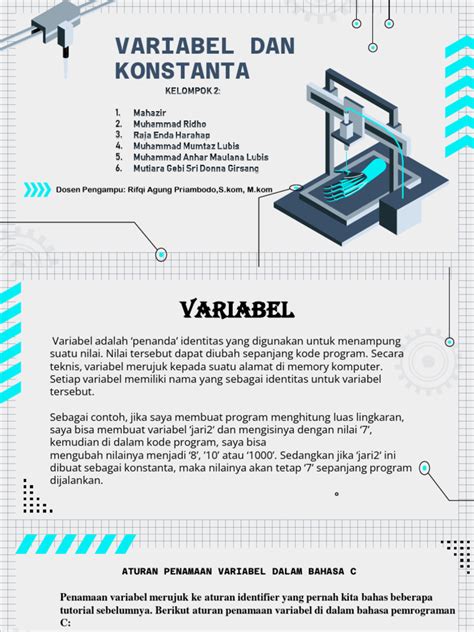 Variabel Dan Konstanta Pdf Metode And Bahan Ajar Komputer