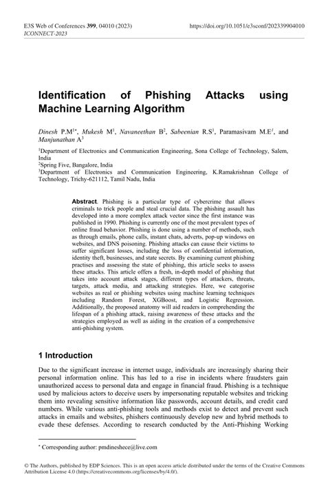 pdf identification of phishing attacks using machine learning algorithm