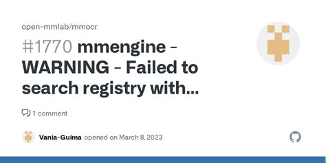 Mmengine WARNING Failed To Search Registry With Scope Mmocr In
