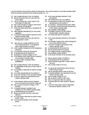 Use The Element Clues Below To Place The Elements In The Correct Location On The Blank Periodic