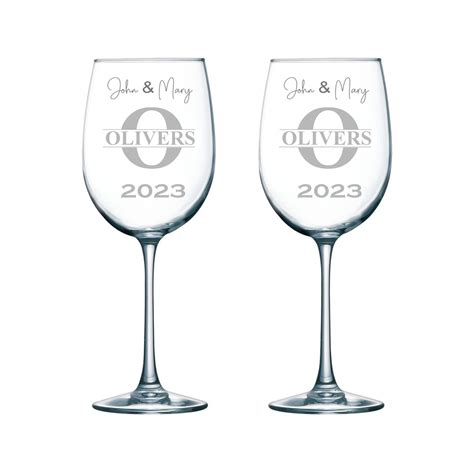 Personalized Wine Glass Set Of 2 Engraved Wine Glass Etched Wedding T Bridesmaid Proposal