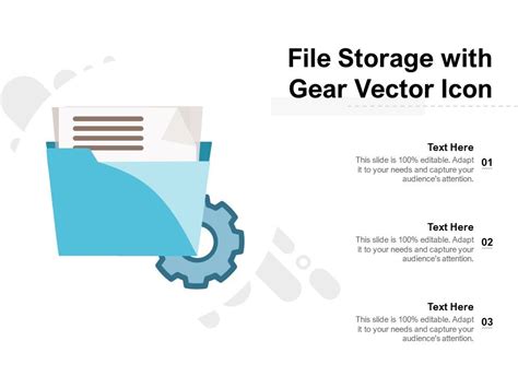 File Storage With Gear Vector Icon Ppt Powerpoint Presentation Slides Deck