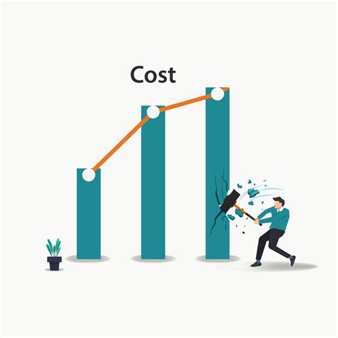 Vector Businessman Breaking The Graphic Cost Reduce Costs Concept Design Vector Illustration
