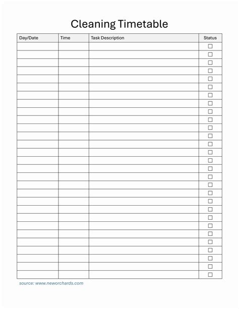 Free Word Cleaning Checklist Templates