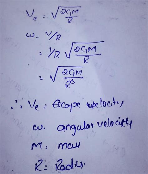 The Angular Velocity Of Rotation Of Star At Which The Matter Strat To Escape From Its Equator