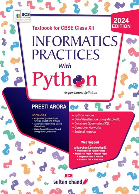 Informatics Practices With Python Textbook For Cbse Class 12 2025 26 Examination Preeti