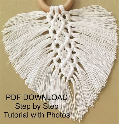 Macrame Leaf Feather PDF File Tutorial With Step By Step Etsy