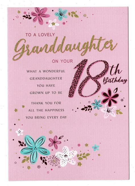 Granddaughter 18th Birthday To A Lovely Granddaughter 18 Today With