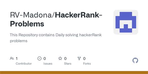 Github Rv Madonahackerrank Problems This Repository Contains Daily
