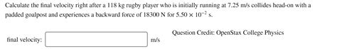 Solved Calculate The Final Velocity Right After A Kg Chegg Com