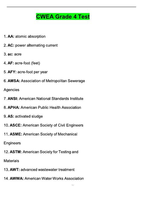 CWEA Collections Grade Test Latest Update Questions And Verified Answers