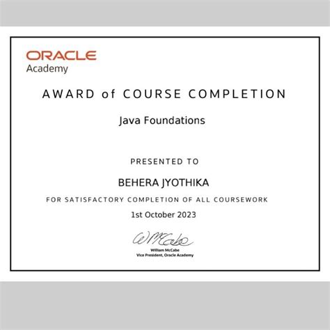 Jyothika Behara On Linkedin Im Proud To Announce That I Recently Completed The Java