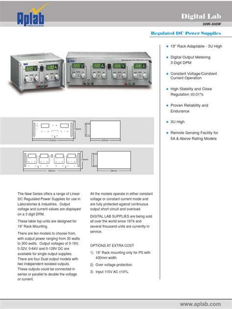 Digital Lab 30w 300w Data Sheet Power Supply Electrical Engineering