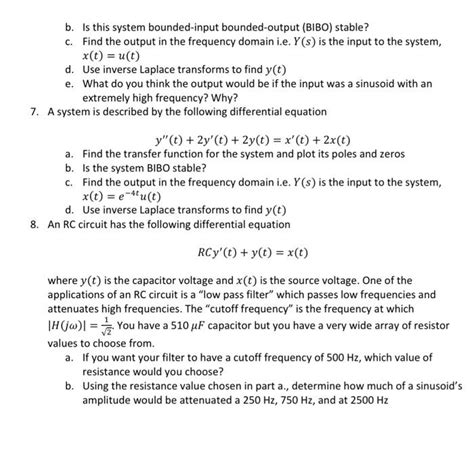 Solved 1 For The Following Transfer Function Hss1000s