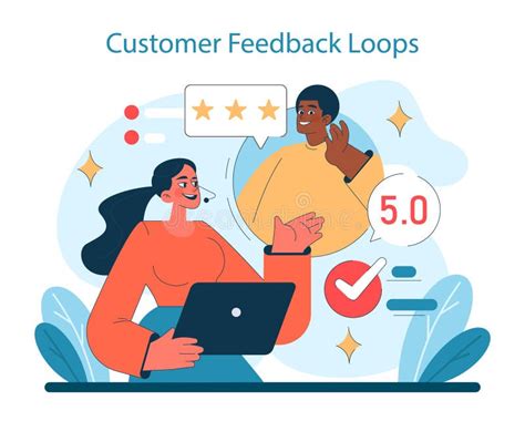 Customer Feedback Loops Concept Interactive Evaluation Process Stock Vector Illustration Of
