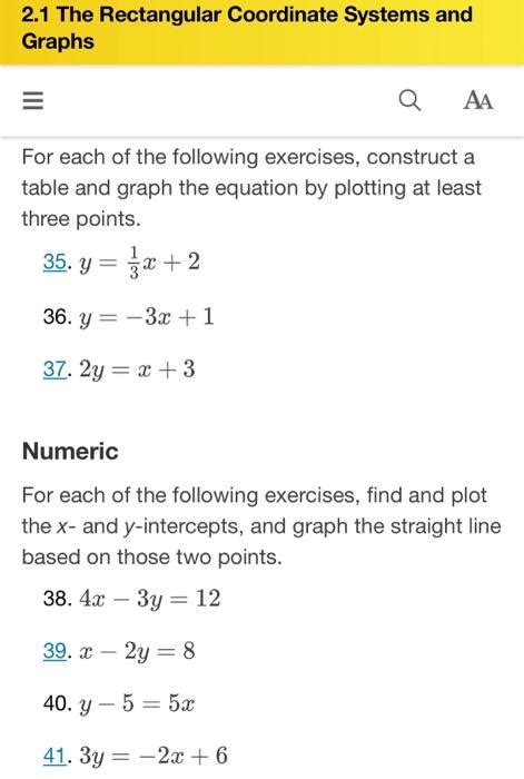 Solved 21 The Rectangular Coordinate Systems And Graphs For