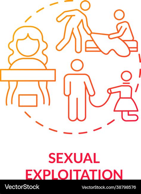 Sexual Exploitation Red Concept Icon Royalty Free Vector