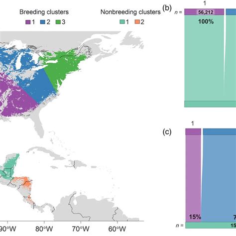 Migratory Connectivity Estimates For Wood Thrush A Regions Are