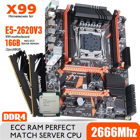 Atermiter X99 Moederbord Moederbord DDR4 PC4 Cpu Xeon E5 2620 V3 2 ...