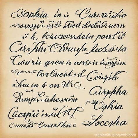 Sophia In Cursive Font Stable Diffusion Online