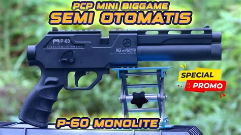 Pcp Pistol Terbaru Semi Otomatis Pcp Mini Biggame P 60 Monolite