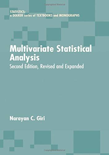 Amazon Multivariate Statistical Analysis Revised And Expanded Statistics A Series Of