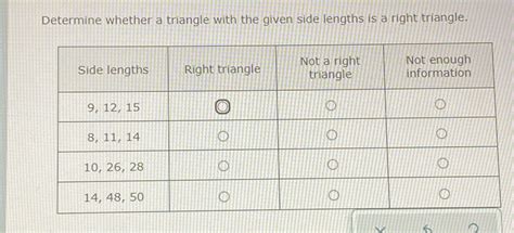 Solved Determine Whether A Triangle With The Given Side Lengths Is A
