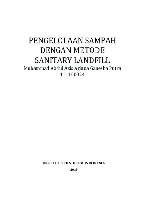 Metode Pengelolaan Sampah Secara Berkelanjutan Pdf