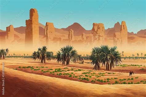 Agricultural Date Palm Farm In Dry Semi Desert Of Al Ola Al Ula Saudi Arabia Is Part Of