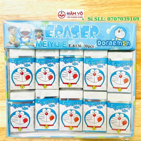 Tornado Of 30 White Doremon Doraemon Pencil Erasers 6136 Er6136