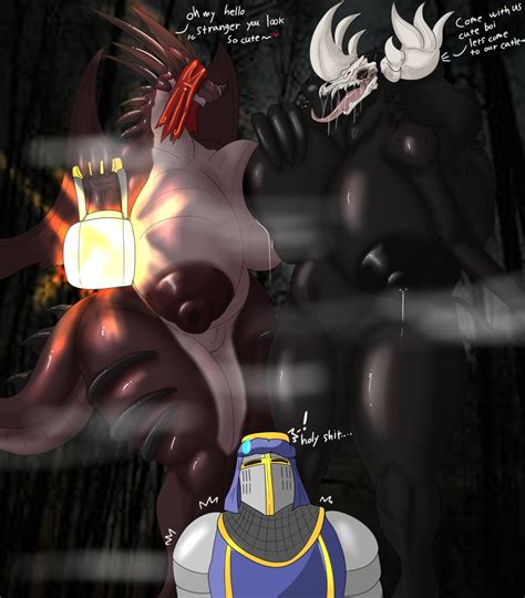 Rule 34 1boy 2girls Anthro Dialogue Dragon Forest Huge Breasts Larger