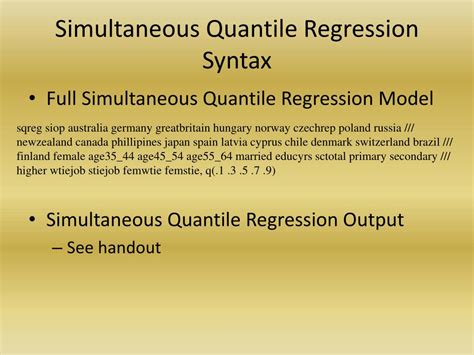Ppt Simultaneous Quantile Regression Powerpoint Presentation Free