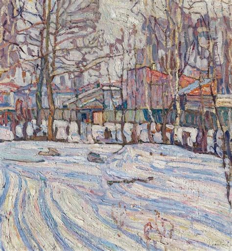 Abraham Manievich Russian Winter Oil On Canvas By Cm By In Fine
