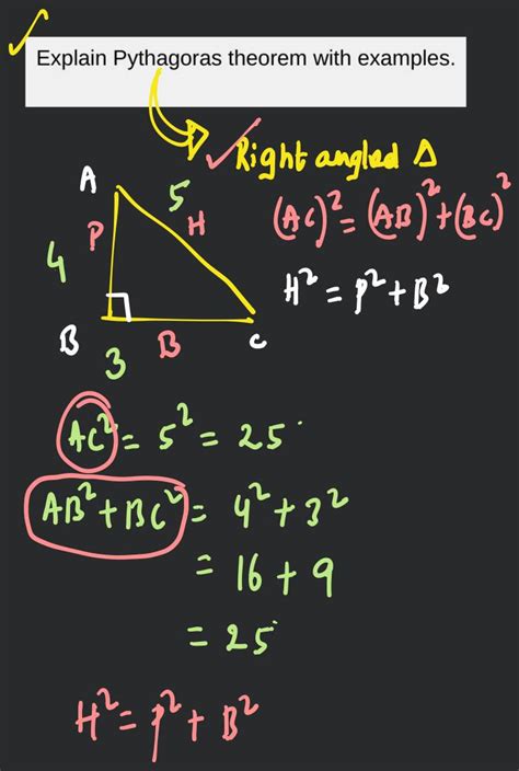 Explain Pythagoras Theorem With Examples Filo Explain Pythagoras Theorem With Examples Filo