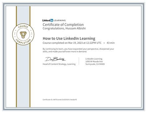 hussam albishi on linkedin certificate of completion