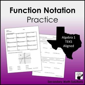Function Notation Practice By Secondary Math Solutions TPT