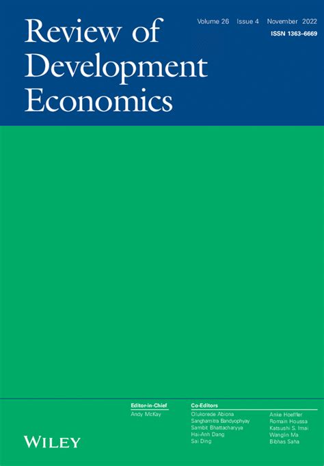 Issue Information 2022 Review Of Development Economics Wiley