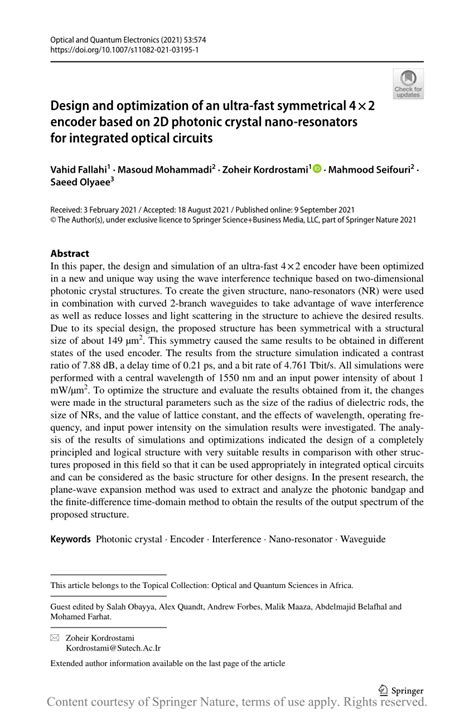 Design And Optimization Of An Ultra Fast Symmetrical 4 × 2 Encoder
