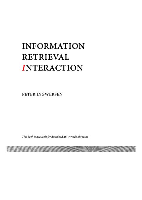 Pdf Information Retrieval Interaction