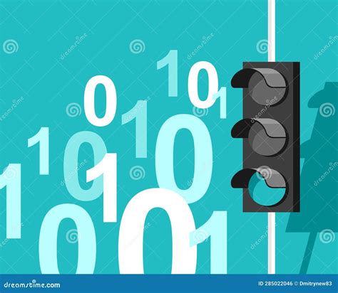 Web Traffic Semaphore And Binary Code Stock Vector Illustration Of Website Street 285022046