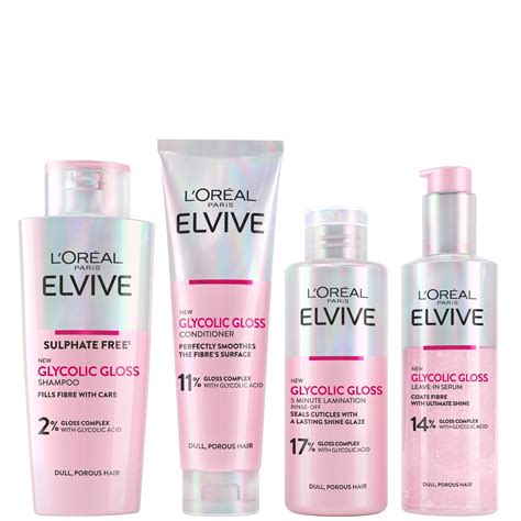 Loréal Paris Elvive Glycolic Gloss Glossing Routine For Dull Hair Free Shipping Lookfantastic