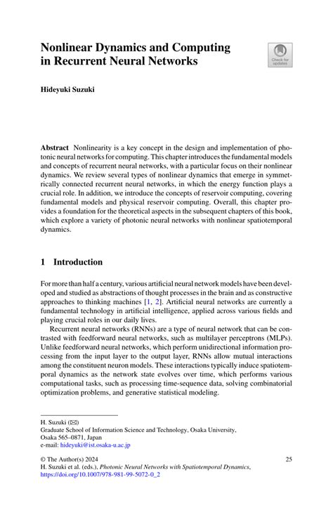Pdf Nonlinear Dynamics And Computing In Recurrent Neural Networks