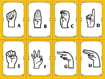 Alphabet Cards With Pictures And Sign Language Tpt
