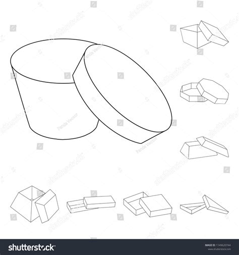 Different Boxes Outline Icons In Set Collection Royalty Free Stock Vector Avopix Com