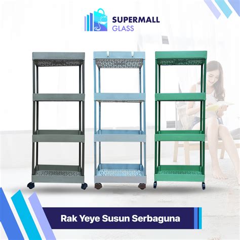 Jual [sg] Cod Rak Persegi Dapur Plastik 4 Susun Warna Baru Rak Yeye Rak Kamar Mandi Rak