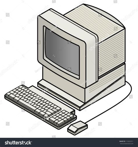 Old Vintageretro 8bit Computer Stock Vector Royalty Free 115025311