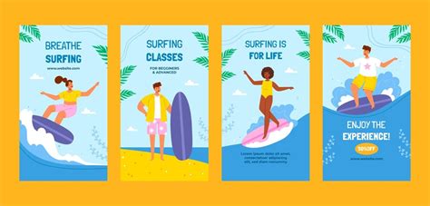 Premium Vector Hand Drawn Surf Template Design
