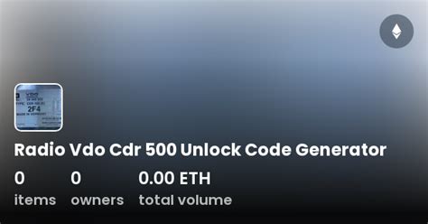 Radio Vdo Cdr Unlock Code Generator Collection OpenSea