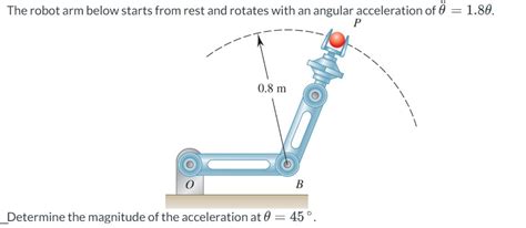 Solved The Robot Arm Below Starts From Rest And Rotates With Chegg Com